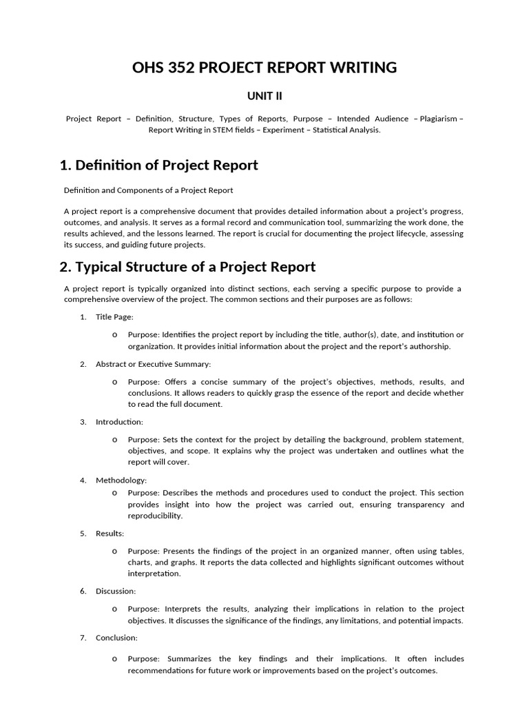 OHS 352 PROJECT REPORT WRITING | PDF | Methodology | Statistics