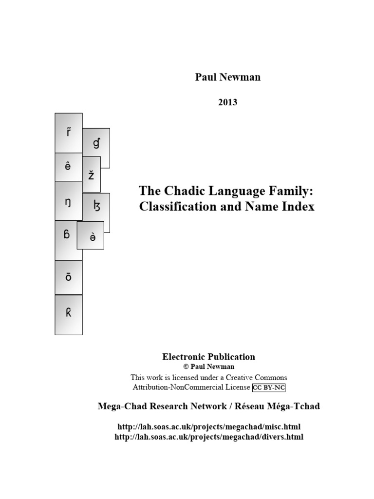 Chadic Language Family Classification and Name Index | PDF ...