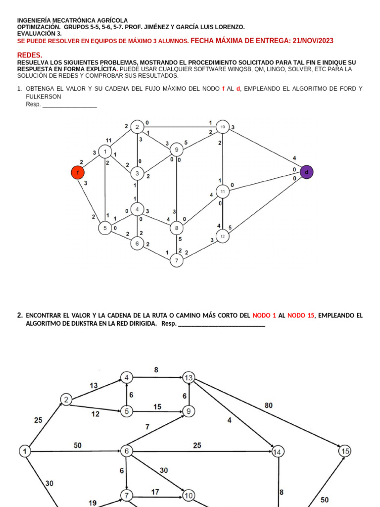 Evaluación 3 Redes Colas 2024 | PDF | Algoritmos | Algoritmos y Estructuras de Datos