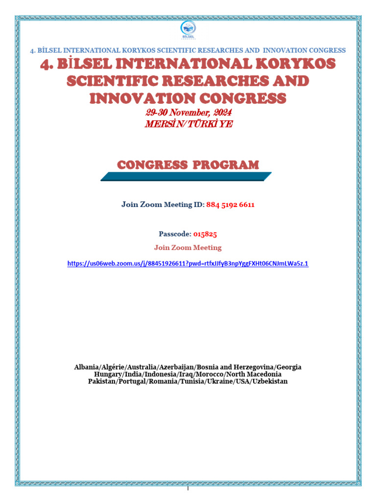 Korikos Kongre Programı SON | PDF