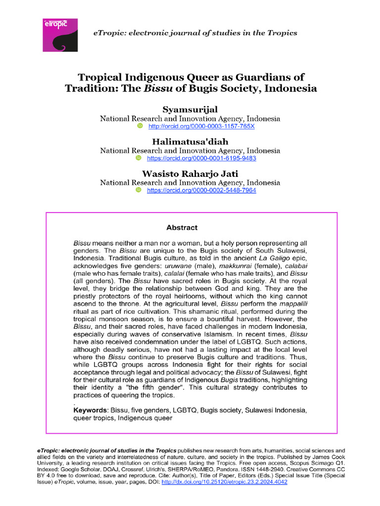 Jati y Diah - View of Tropical Indigenous Queer as Guardians of ...