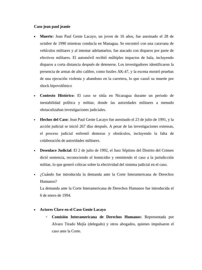 Caso Genie Lacayo: Violaciones DDHH | PDF | Judicaturas | Debido al proceso