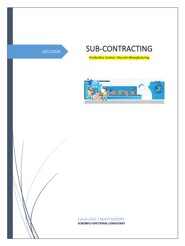 Sub-Contracting Process in Manufacturing Industries | PDF | Receipt ...