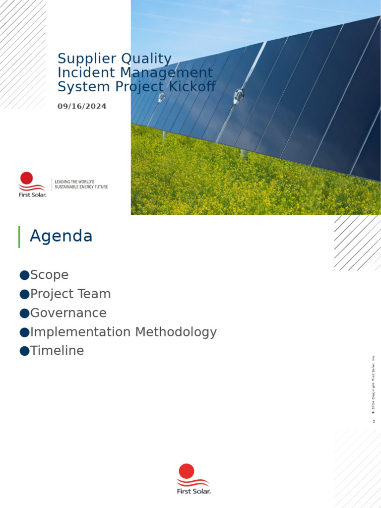 Supplier Quality Incident Management System Project Kickoff - v0.1 ...