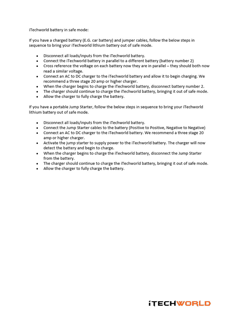 Itechworld Battery Safe Mode | PDF