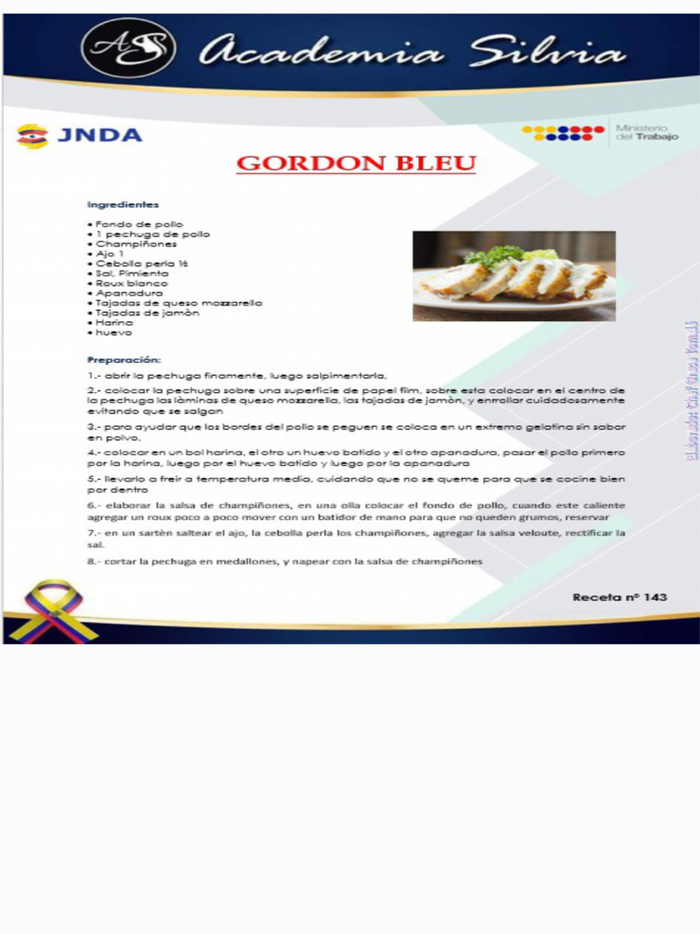 Receta 94 Gordon Blue - 220502 - 174454 | PDF