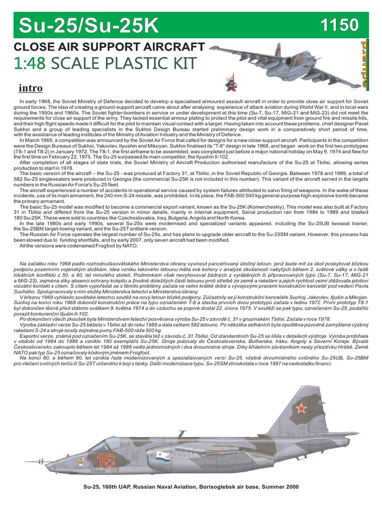 Su-25/Su-25K: Scale Plastic Kit | PDF