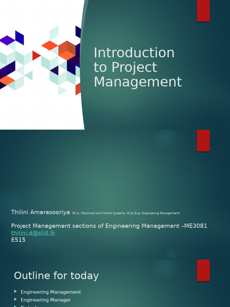 lec 2 PM 1 Introduction to Eng managemnet and project management (2 ...