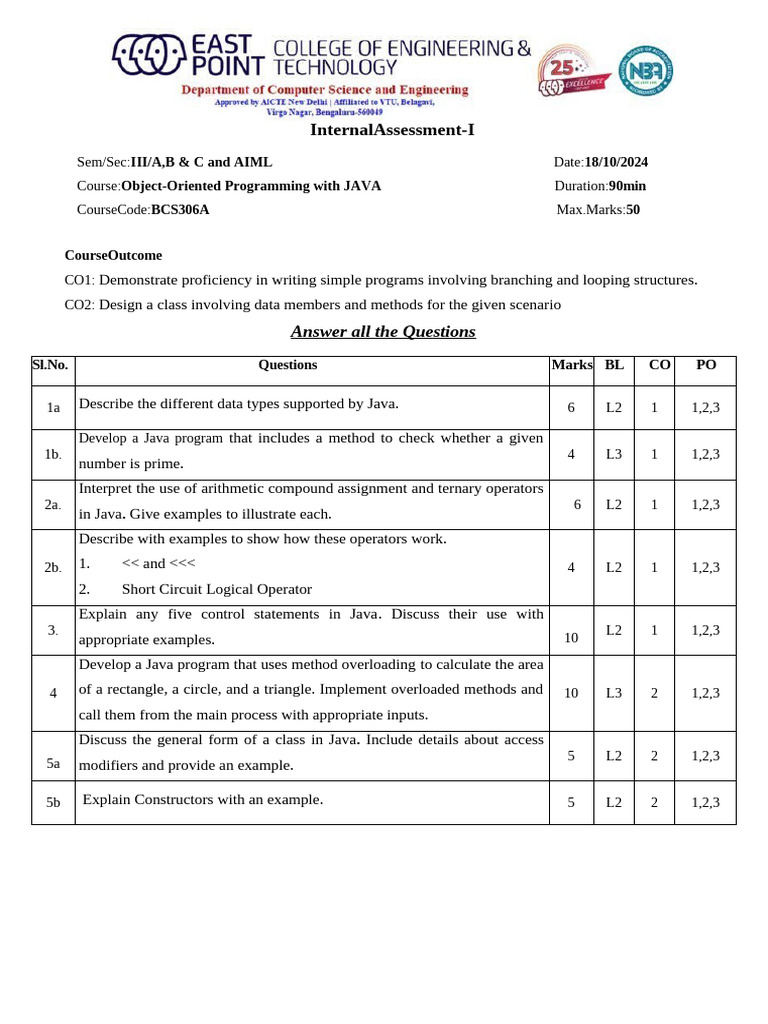 IA1 QP_2024-1 | PDF | Computer Programming | Software Engineering