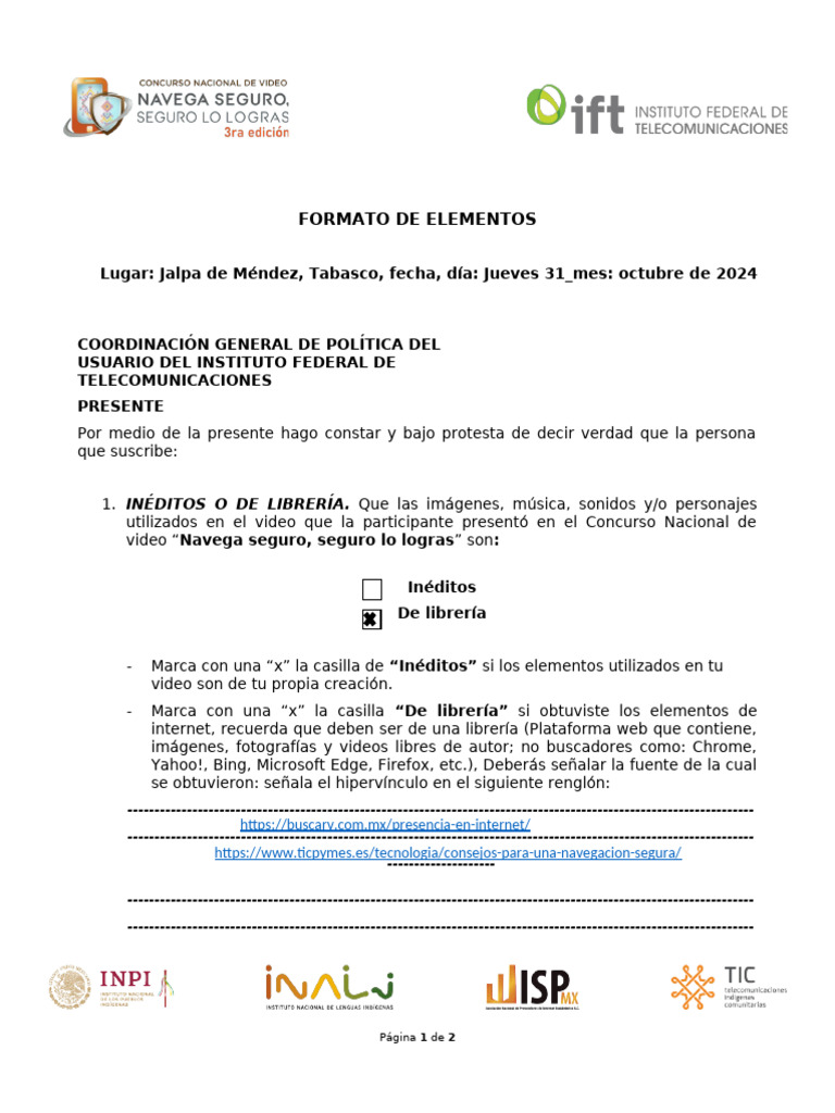 Formato de Elementos 2024 | PDF | Sitios web | Informática