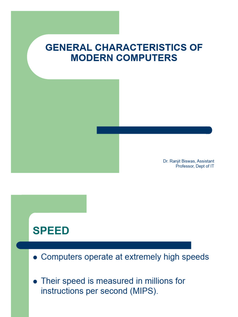 Characteristics of Modern Computers | PDF | Computer Data Storage ...