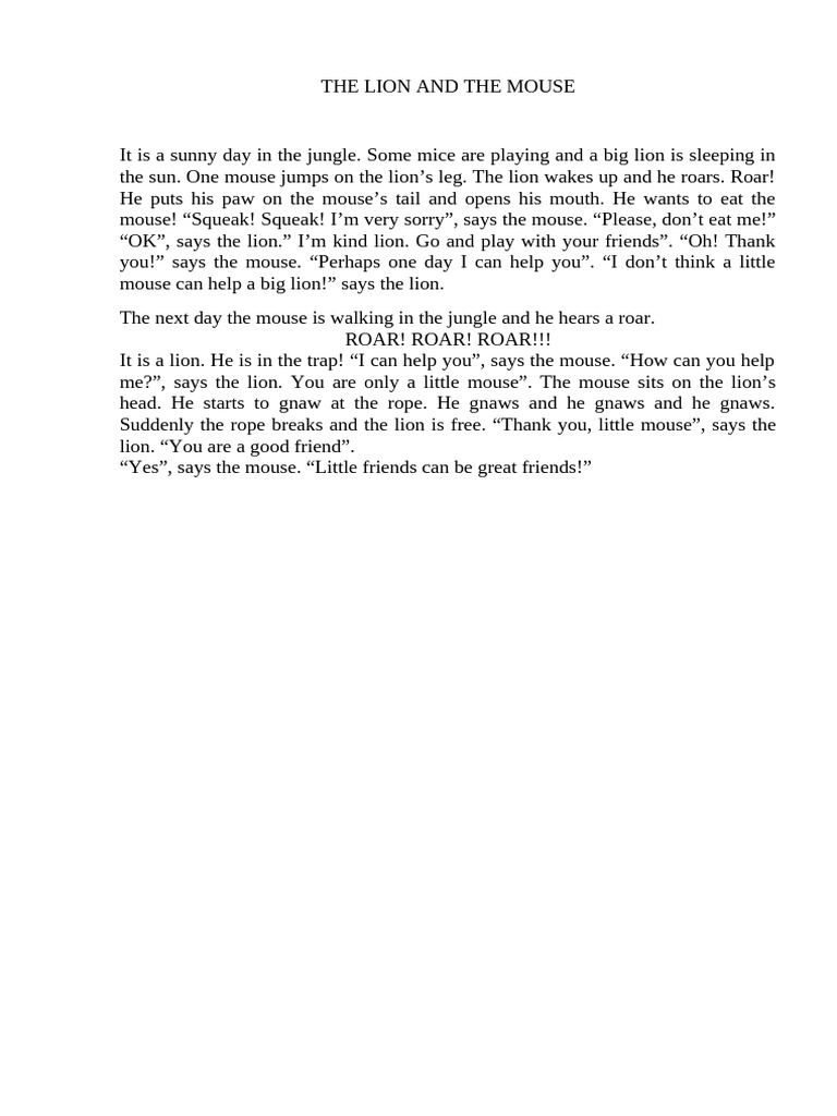 The Lion and The Mouse | PDF