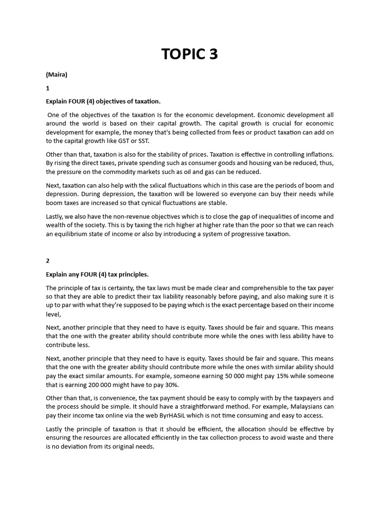 TOPIC 3 | PDF | Taxes | Direct Tax
