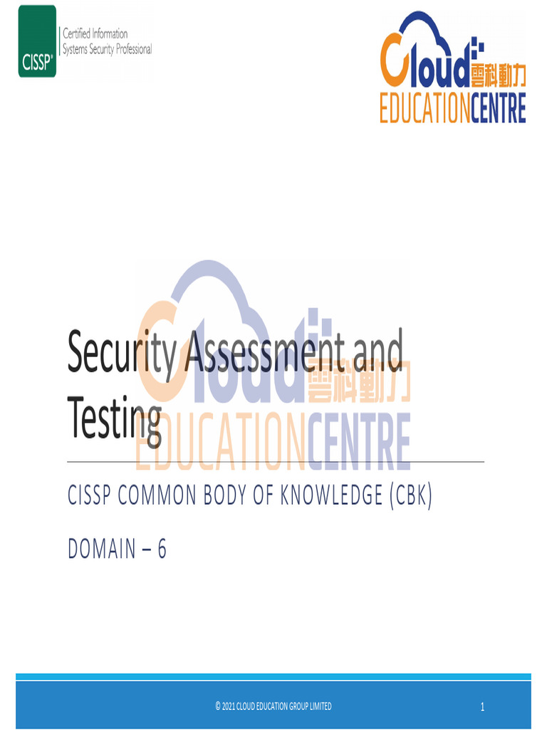 Domain 6 Security Assessment And Testing Pdf Password Computer Security