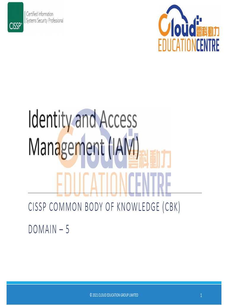 Domain 5 - Identity and Access Management | PDF | Computer Access ...
