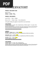 Crown Melbourne Restaurants Conservatory Price List | PDF | Workweek ...