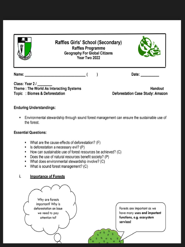 Biomes and Deforestation Case Study | PDF