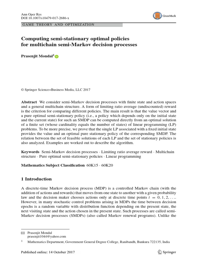 Mondal Smdp Alg | PDF | Mathematics | Mathematical Analysis