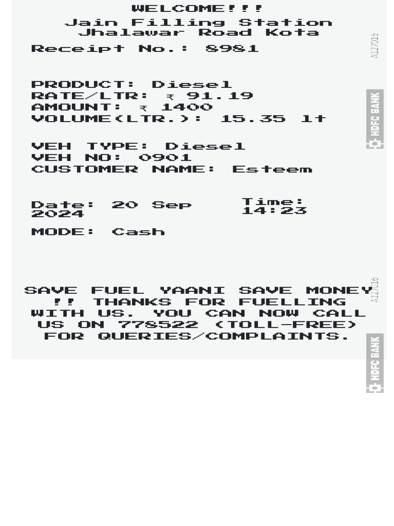 Sample of Petrol | PDF