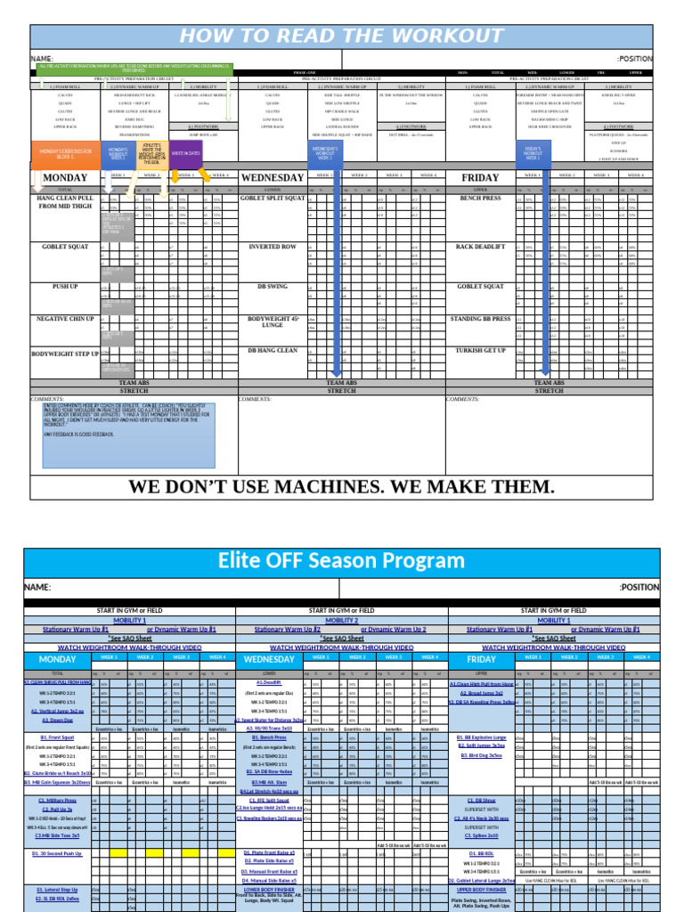 The+Elite+Off Season+Program+FINAL+ 1 | PDF | Physical Fitness | Physical Exercise