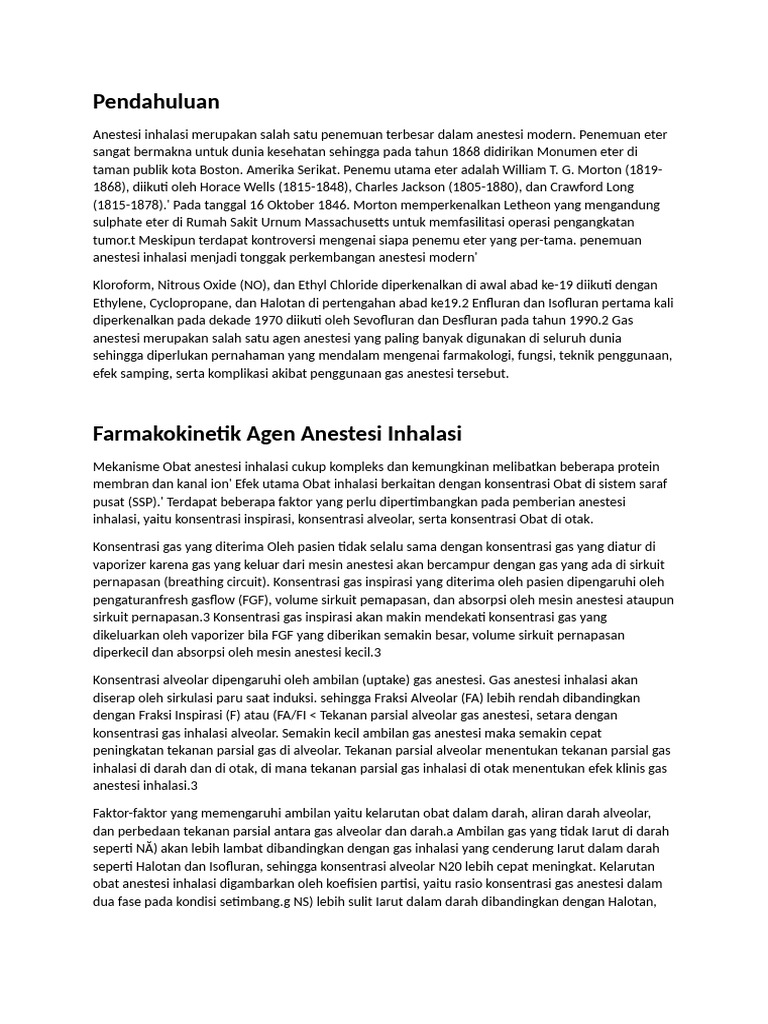 Farmakologi obat anestesi inhalasi | PDF