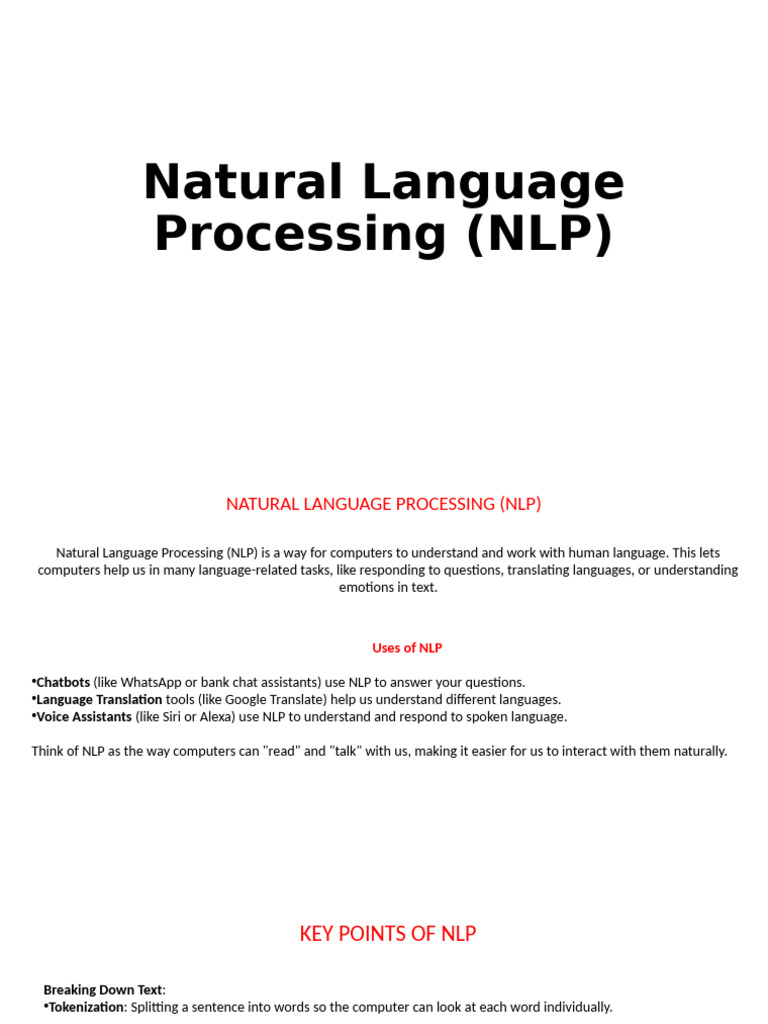 Natural Language Processing (NLP) | PDF