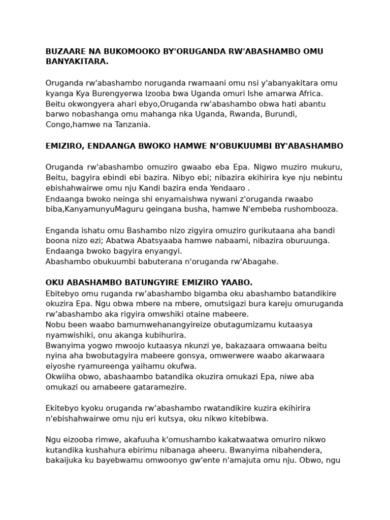 Abashambo clan | PDF | Ethnicity | Africa