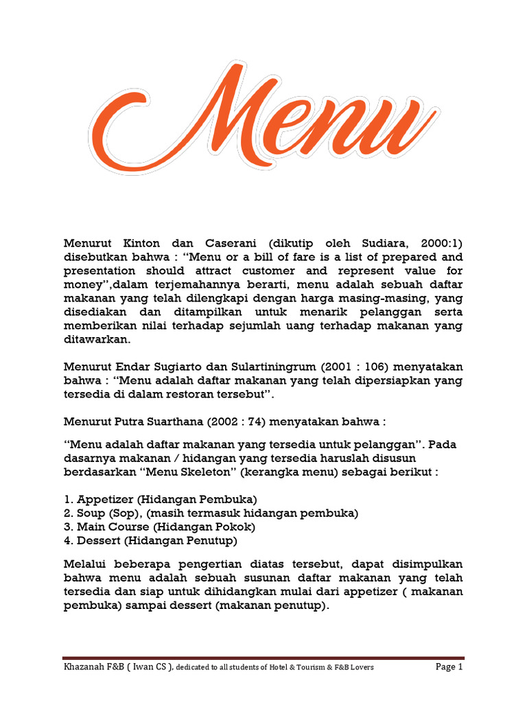 Mengenal Menu | PDF