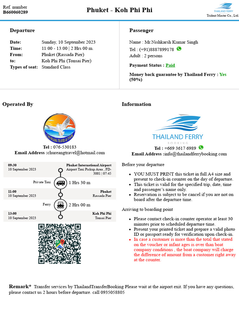 Phuket Airport To Phi Phi Transfer | PDF | Transport