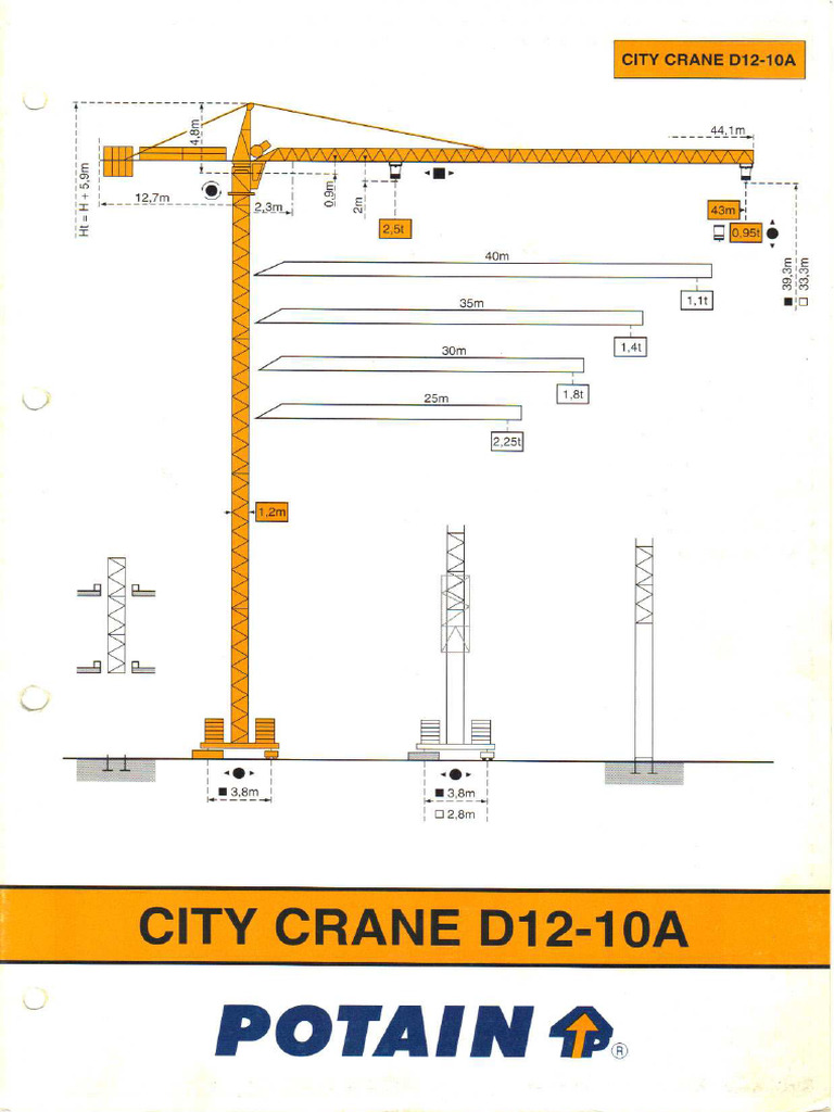 Potain Tower Cranes Spec 81918c | PDF