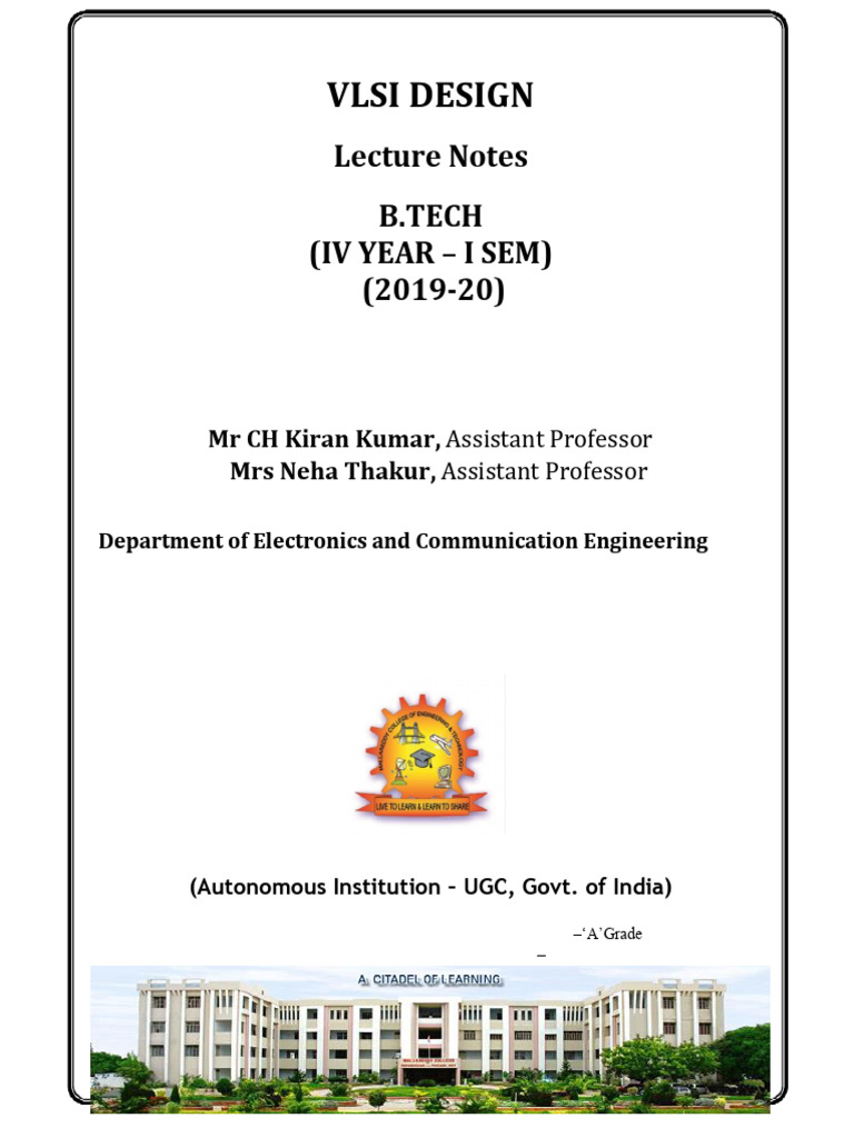 Vlsi Design 1 40 Pdf Field Effect Transistor Mosfet