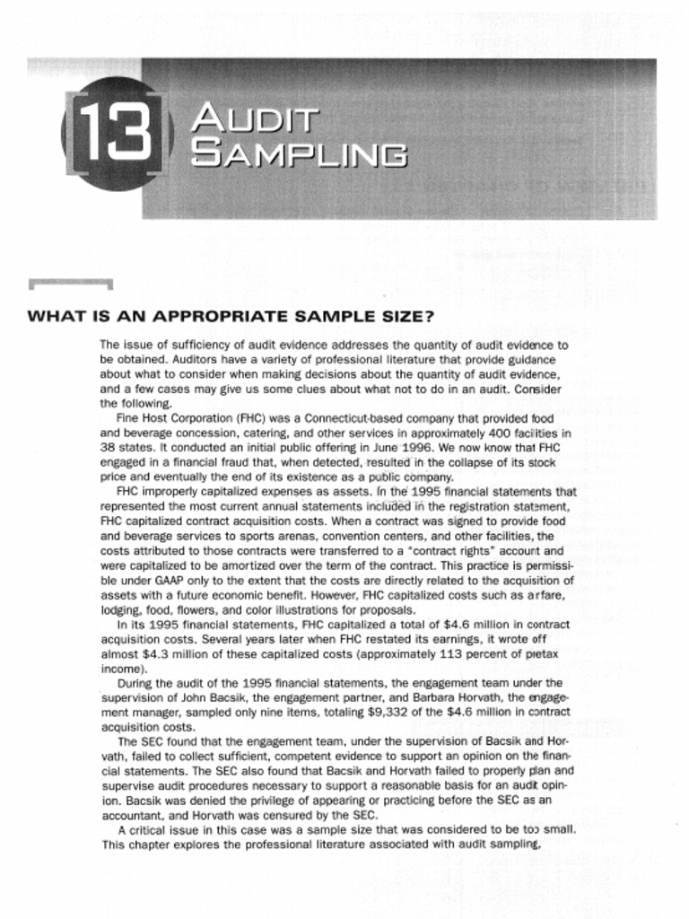 CH 13 Audit Sampling | PDF