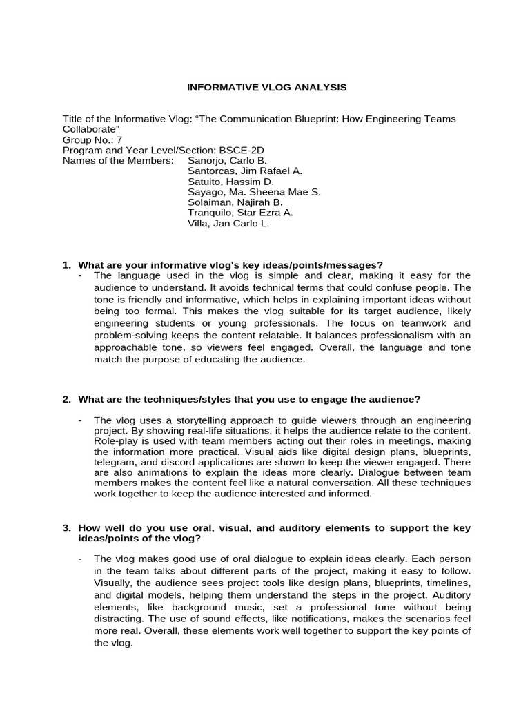 Group Midterm Practical Exam Analysis 1ST Sem 2024 2025 | PDF | Human Communication | Communication