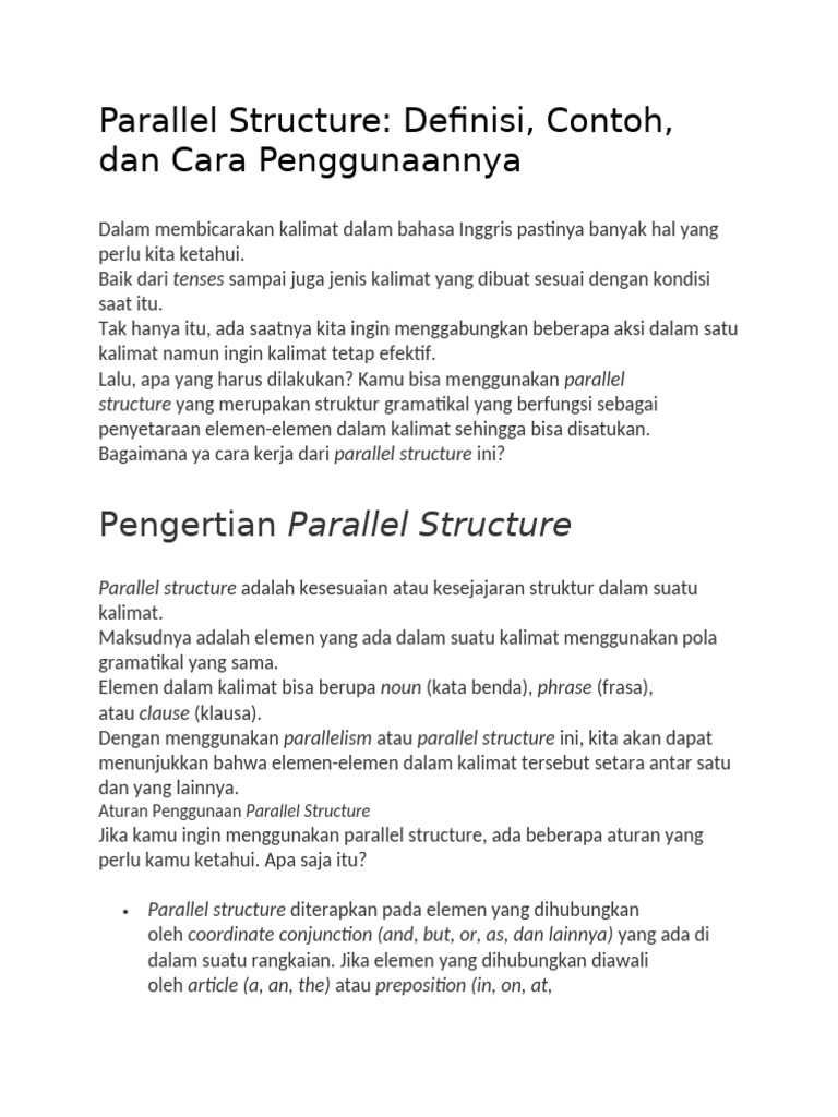 Parallel Structure | PDF