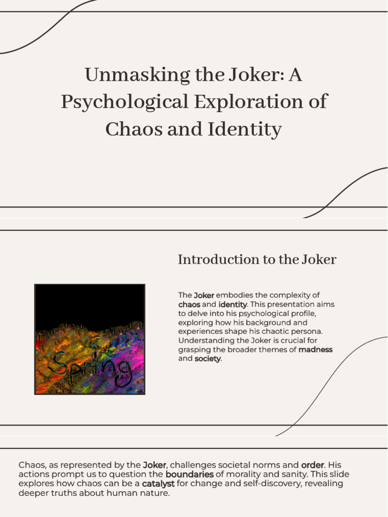 Slidesgo Unmasking the Joker a Psychological Exploration of Chaos and ... Slidesgo Unmasking the Joker a Psychological Exploration of Chaos and ...