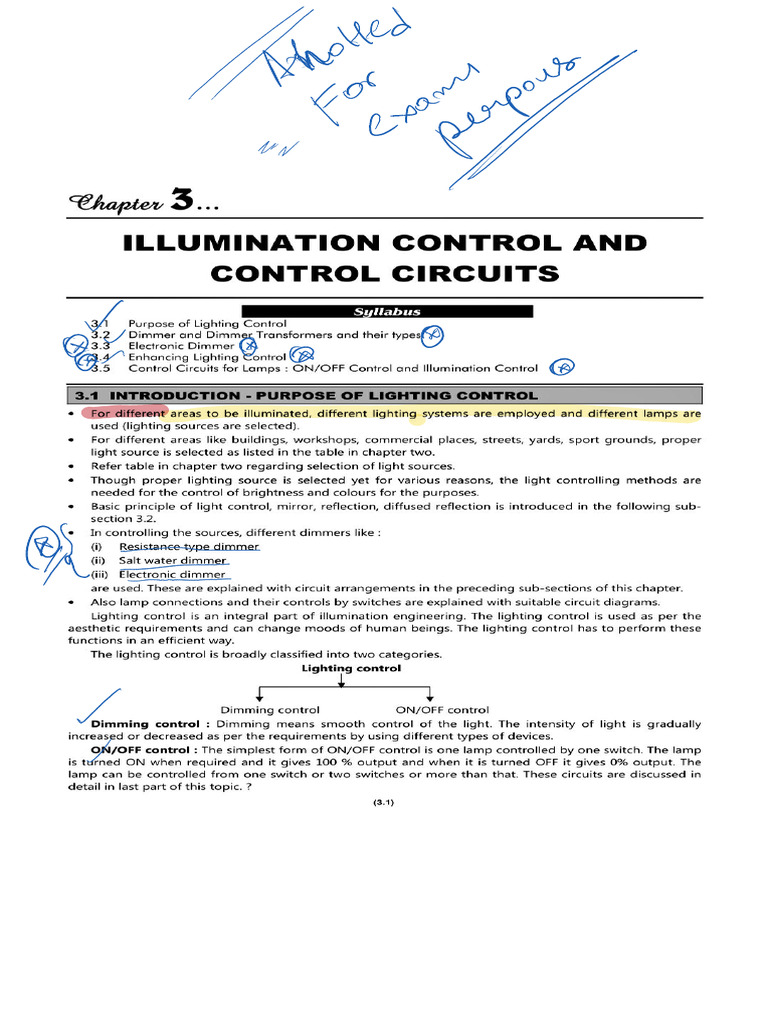 Light Control Circuits - Annotated | PDF