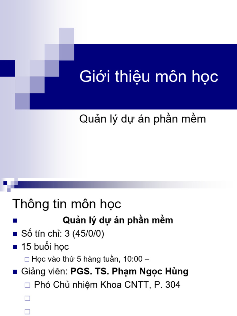 Quan Ly Du An Phan Mem | PDF
