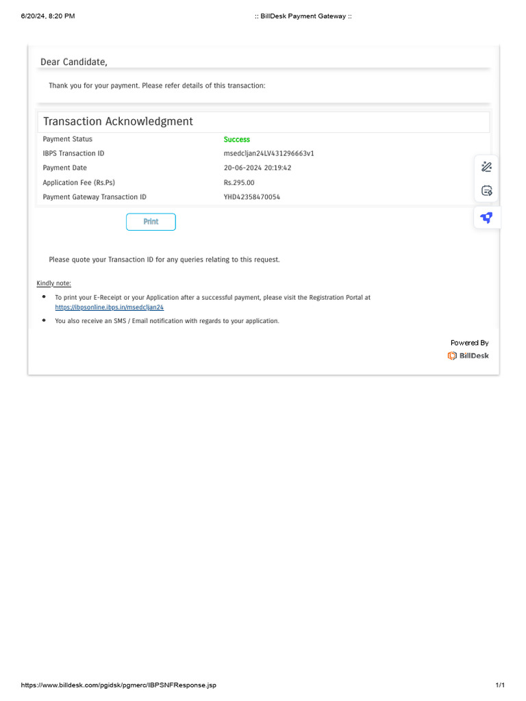 BillDesk Payment Gateway - 4 | PDF