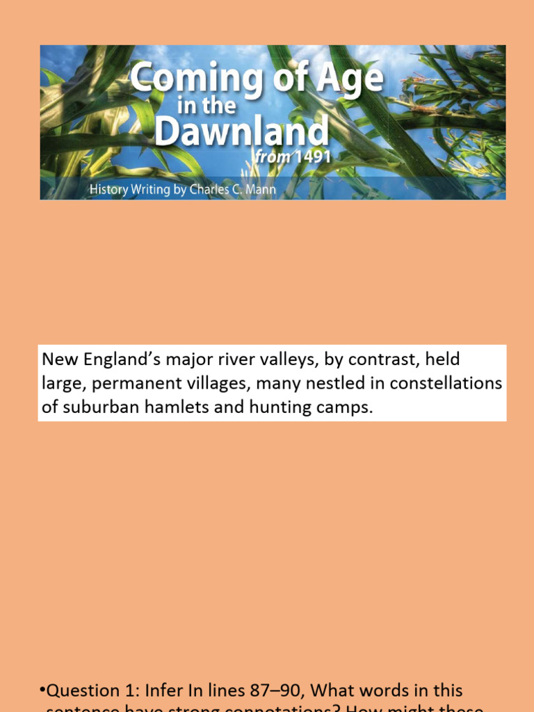 Dawnland Reading Questions | PDF