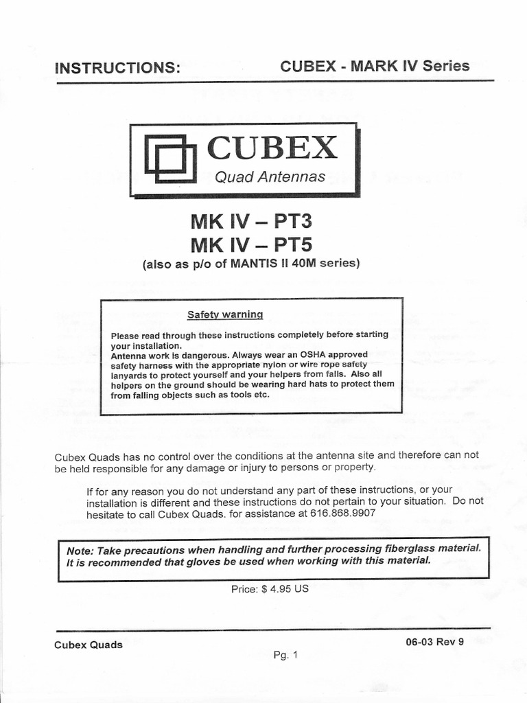Manual Cubex Mark IV PT5L | PDF