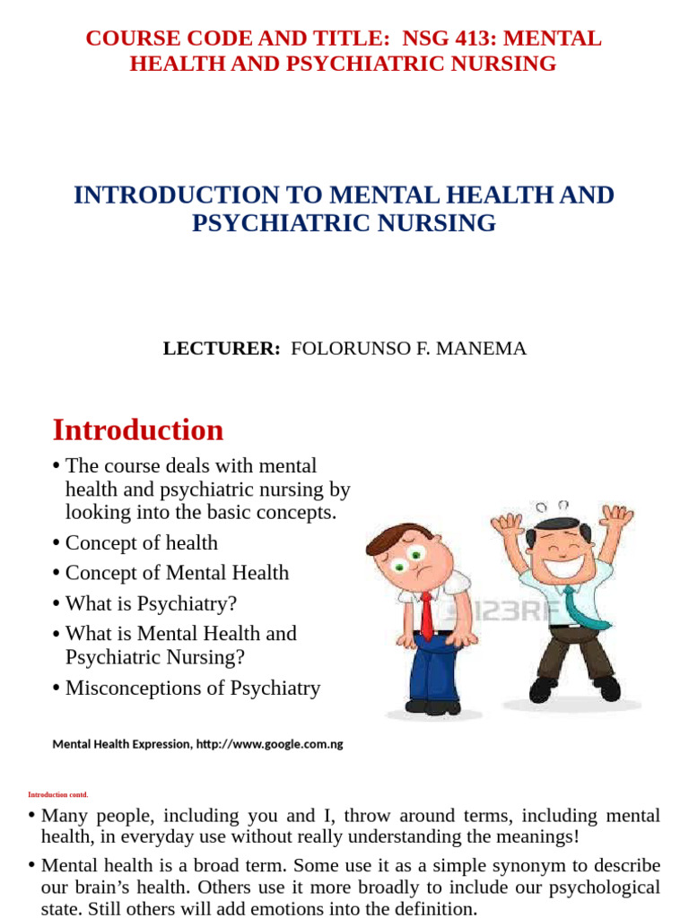 Introduction To Mental Health & Psychiatric Nursing | PDF | Psychiatry ...