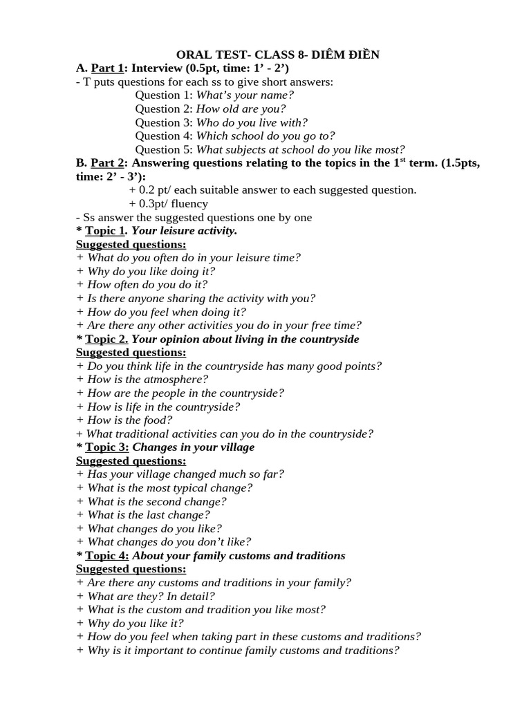 Oral Test | PDF