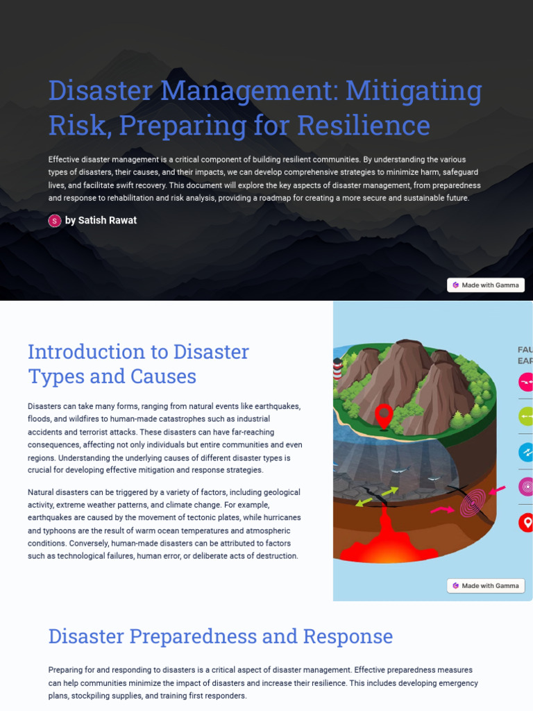 Disaster Management Mitigating Risk Preparing For Resilience | PDF | Emergency Management | Risk