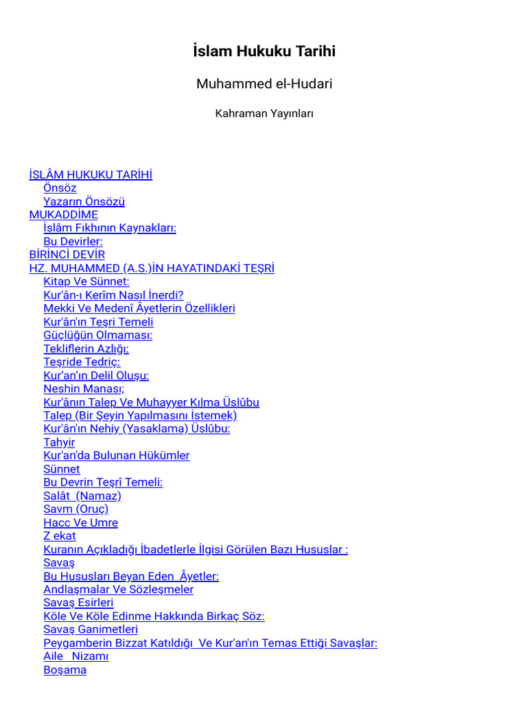 (İslam Hukuku Tarihi) Muhammed Hamidullah | PDF
