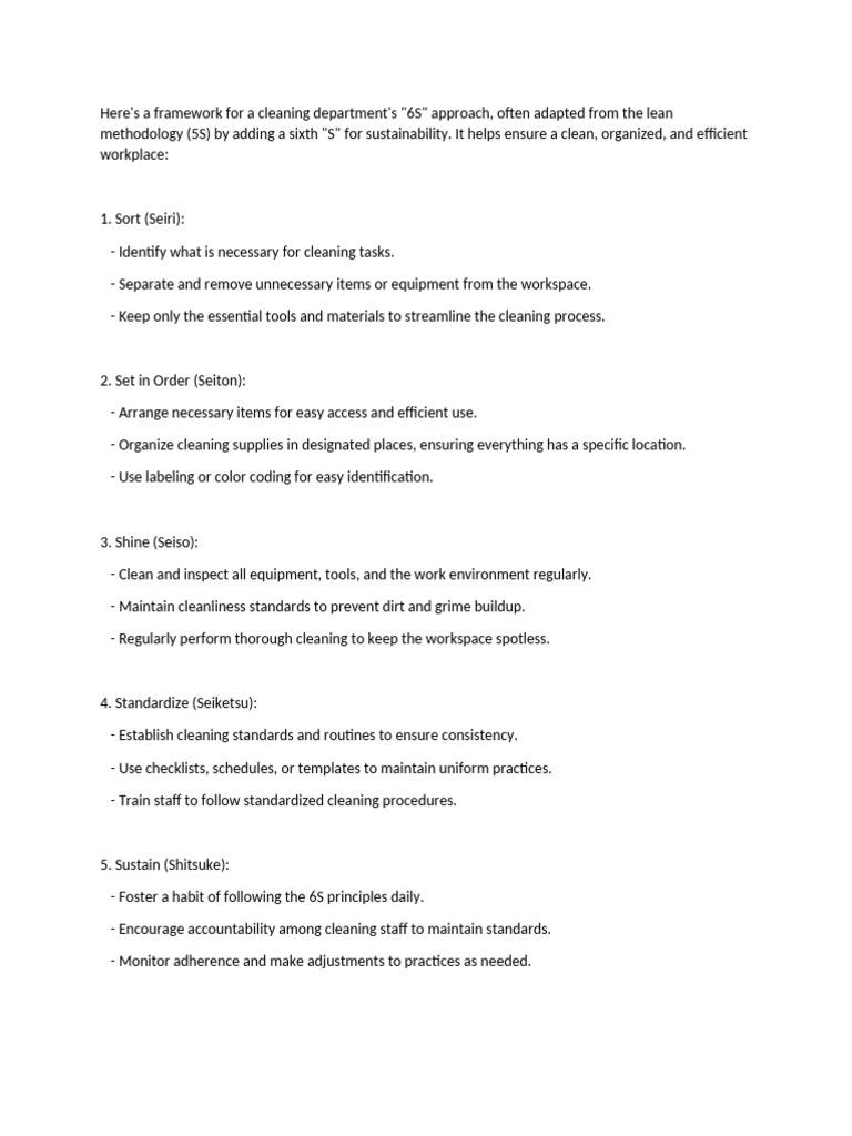 6S Framework for Effective Housekeeping | PDF