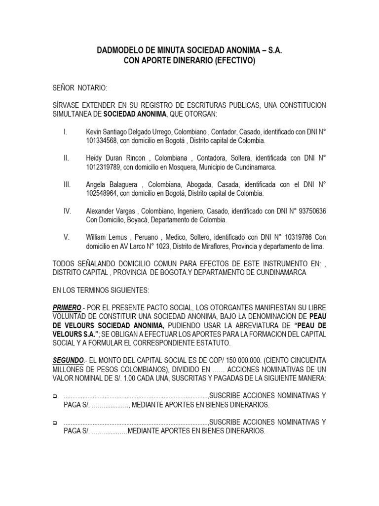 Acta Peau de Velours S.A | PDF