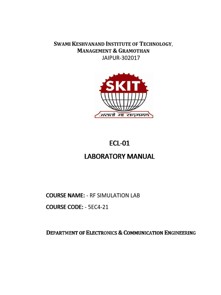 RF Simulation Lab Manual | PDF | Waveguide | Transmission Line