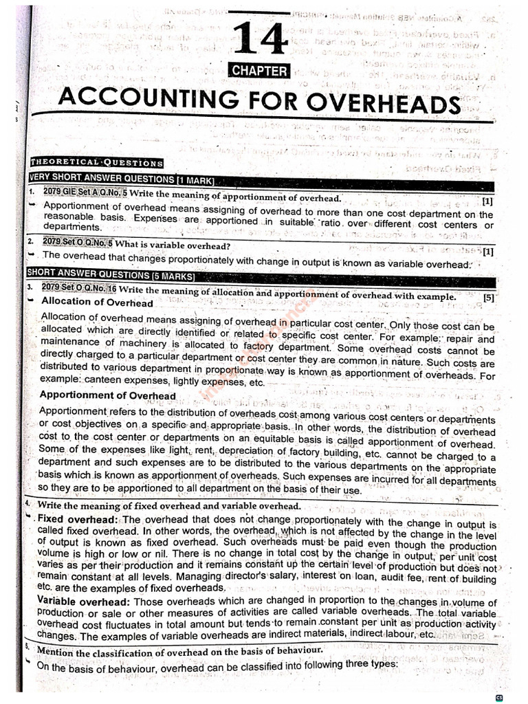 014 Accounting for Overheads | PDF