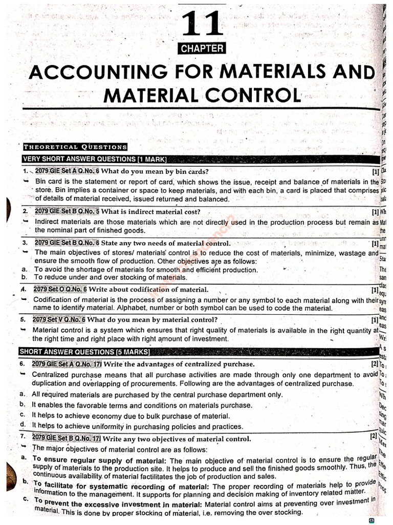011 Accounting For Materials and Material Control | PDF
