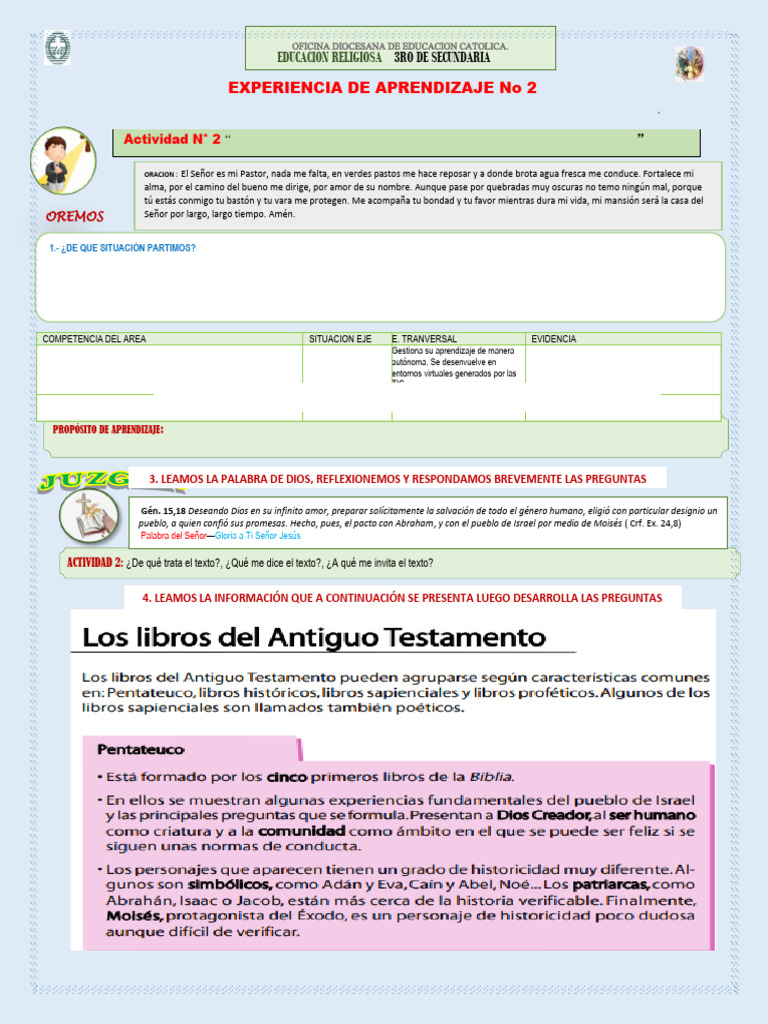 Expe. 2 Activ. 2 Tercero La Biblia | PDF | Jesús | Salvación